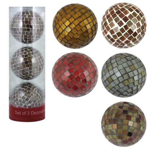 Mosaic Orbs Set of 3 Decorative Balls Spheres Tray / Glass Jar - Etsy