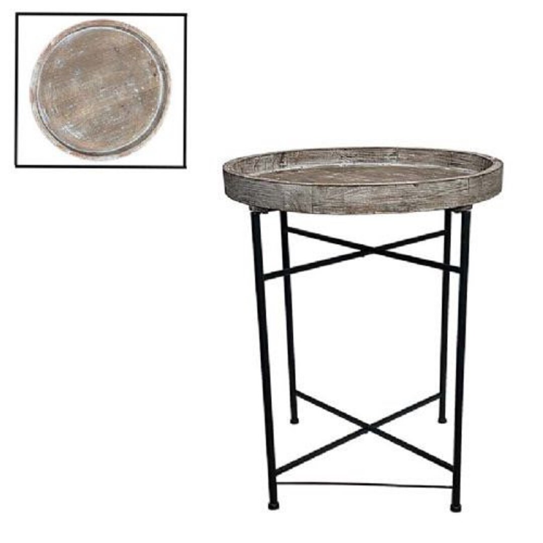 Metal Wood Round Coffee Table Foldable Coffee Table - Etsy