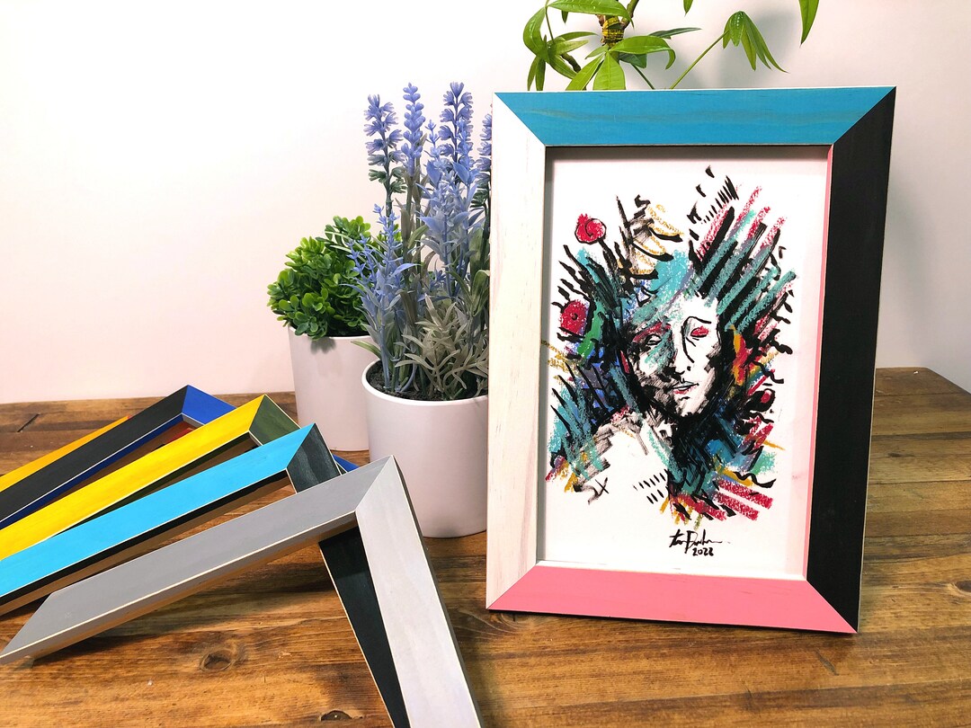 The Patchwork Frame: Handmade Multicolor Picture Frame With Glass and ...