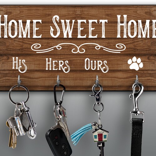 Home Sweet Home Personalized Key Ring Holder Housewarming - Etsy