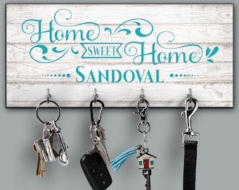 Home Sweet Home Personalized Key Ring Holder Housewarming | Etsy
