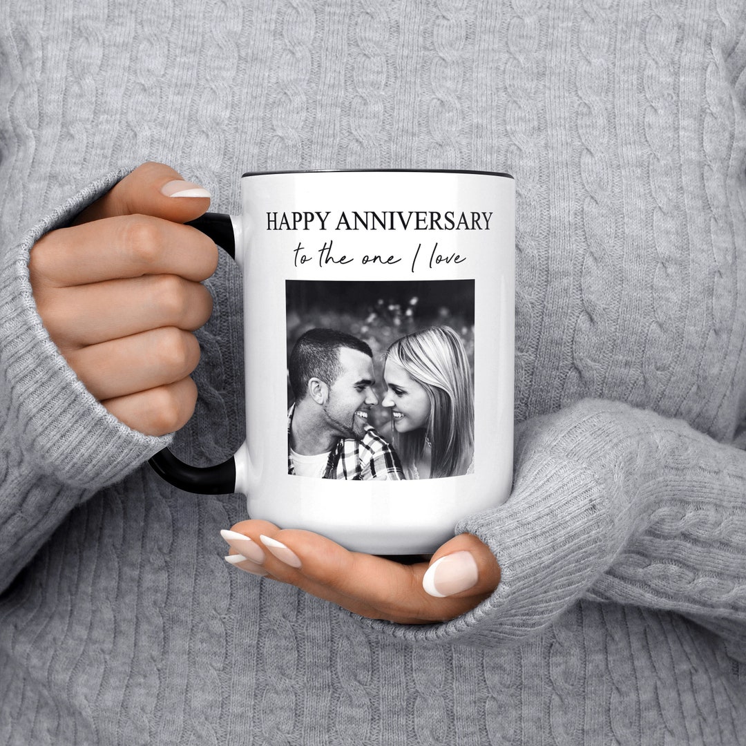 Happy Anniversary Mug, Personalized Photo One I Love Mug, Funny Cute ...