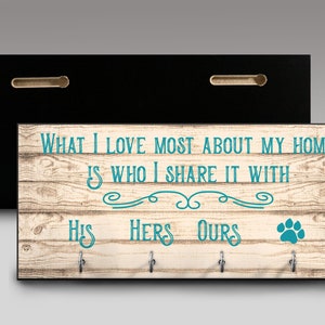 Personalized Key Ring Holder, Quote Key Holder, His Hers Ours Dog Paw ...