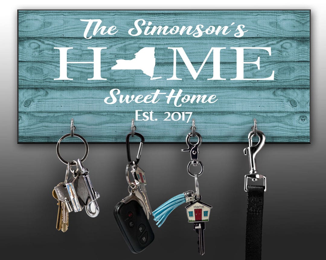Personalized Key Ring Holder, Family Key Holder, Home Key Rack, Home ...