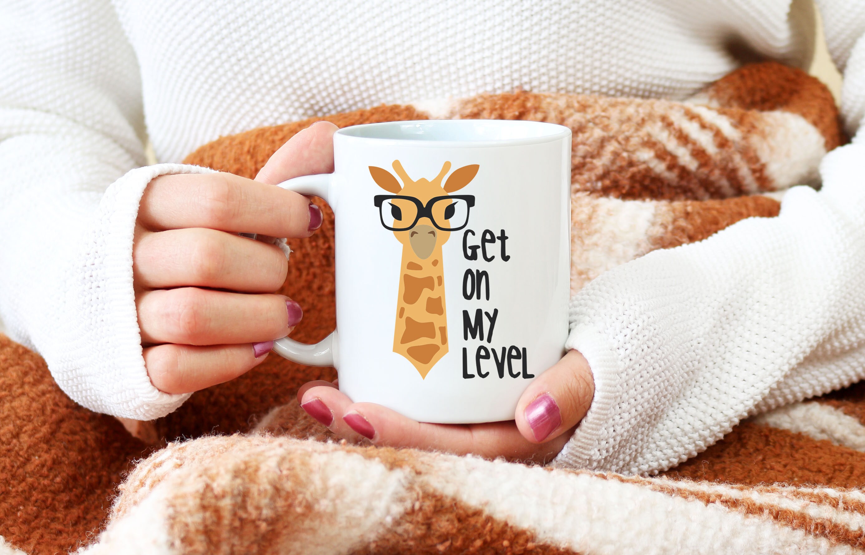 Get on My Level Mug Giraffe Mug Funny Coffee Mug Funny | Etsy