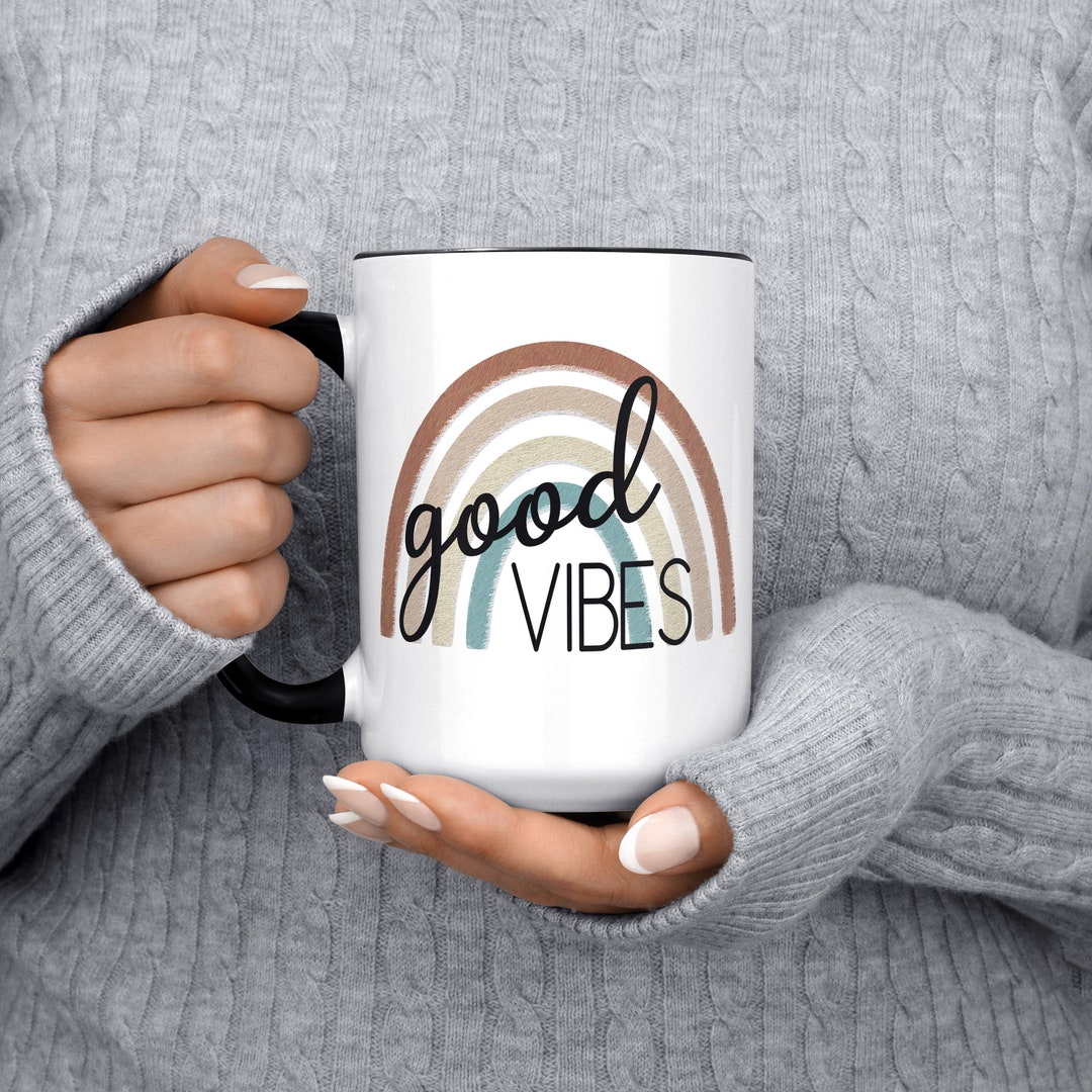 Good Vibes Mug, Best Friend Mug, Boho Rainbow Mug, Christmas Gift for ...