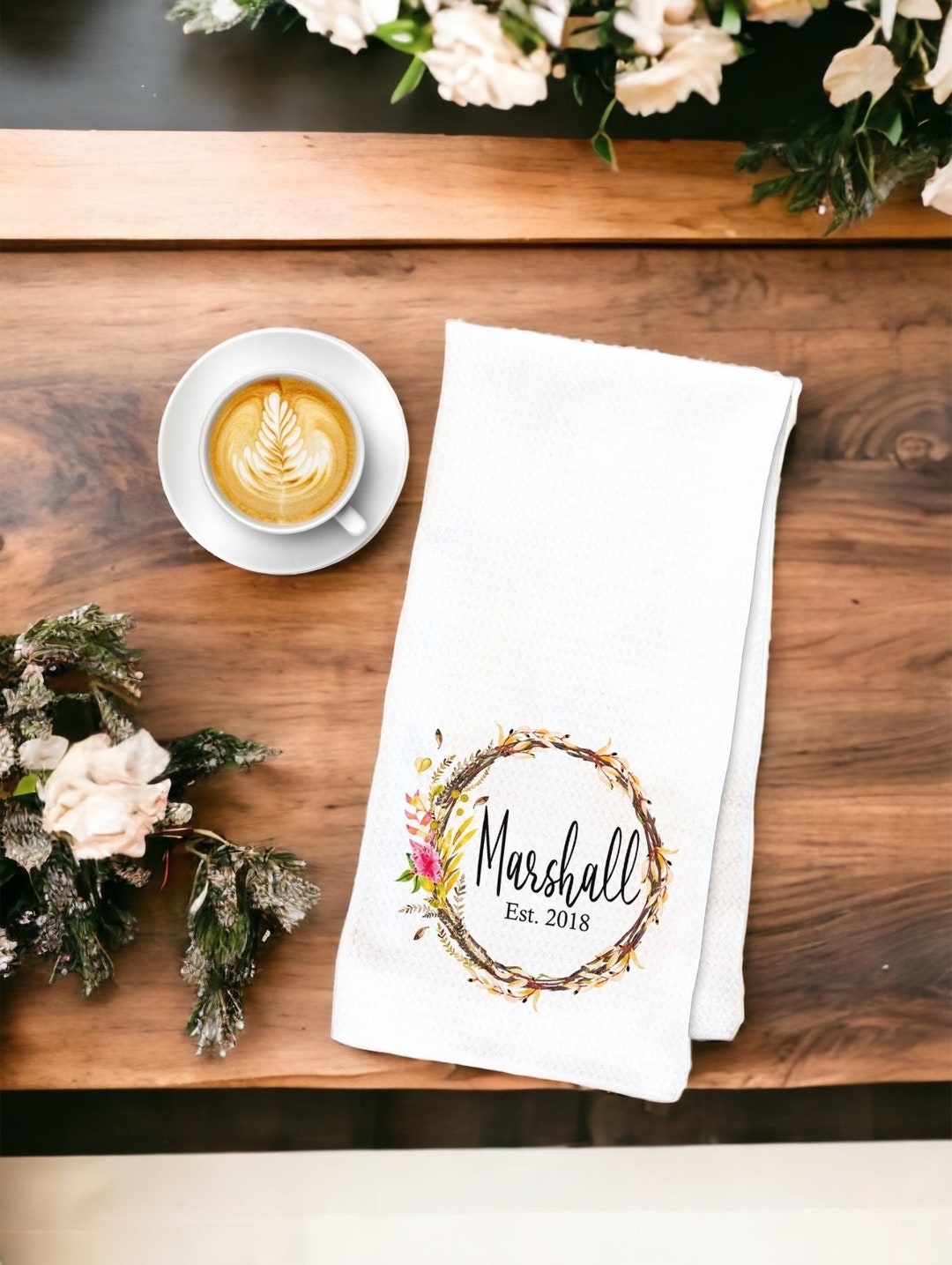 Personalized Kitchen Towel, Custom Kitchen Towel, Family Name Tea Towel ...