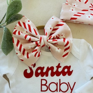 Candy Cane Baby Outfit: Organic Cotton Knit Christmas Bummies or ...