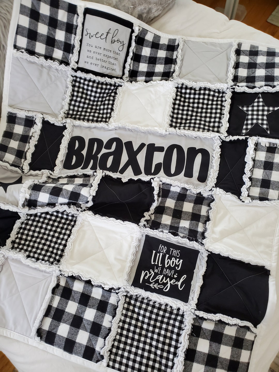 Baby Rag Quilt, Buffalo Plaid Quilt, Lumberjack Quilt,, Rag Quilt ...