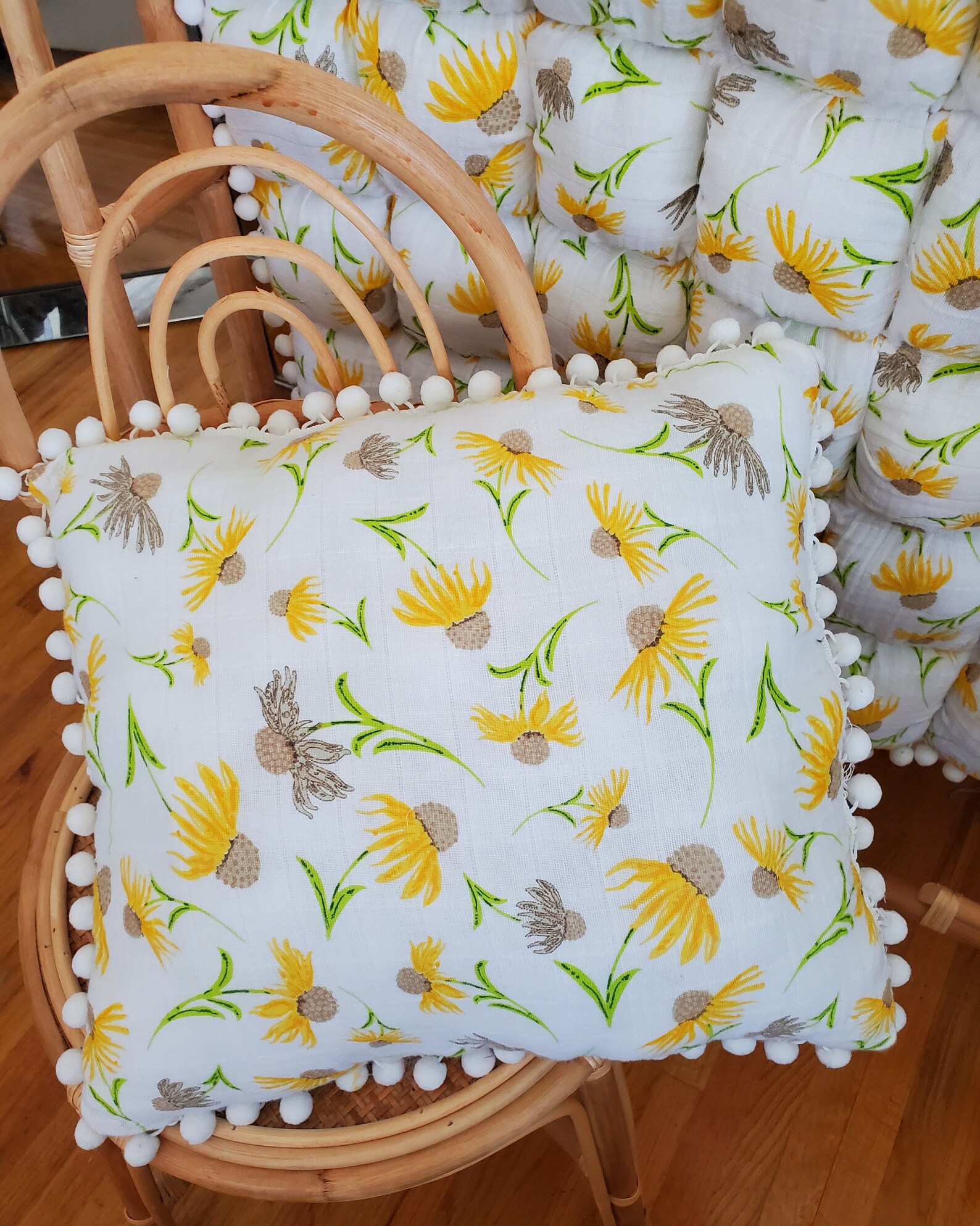 Sunflower Baby Quilt Nursery Quilt Bubble Quilt Organic - Etsy