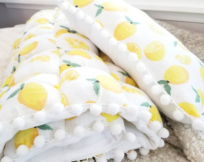 Lemon Blanket, Nursery Bedding - Lemon Bubble Quilt, Puffy Quilt, Lemon ...