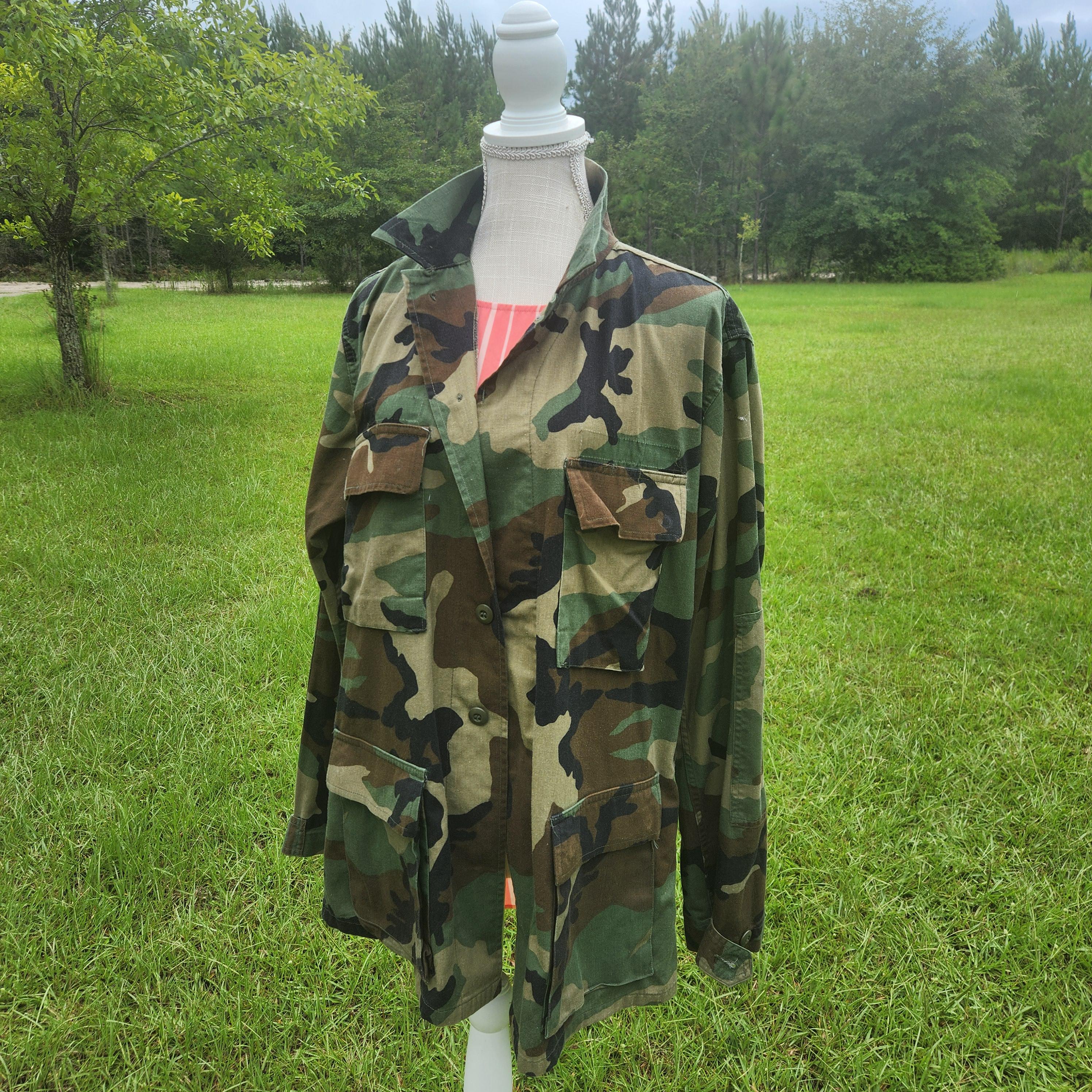 Camo Jacket Vintage BDU Mixed Print Camo Jacket African Print Patchwork ...