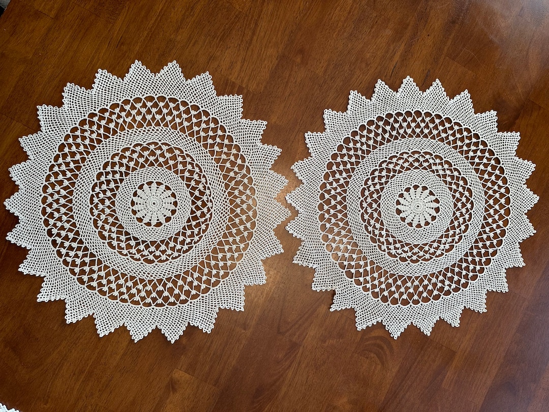 Lace Crochet Round Doily / Table Decor 13, 13.5, 14 Inches great for ...