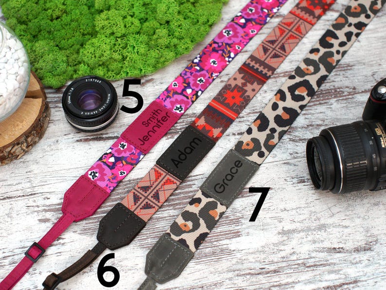 Personalized Camera Strap With Engraved Leather Part, Custom Camera ...