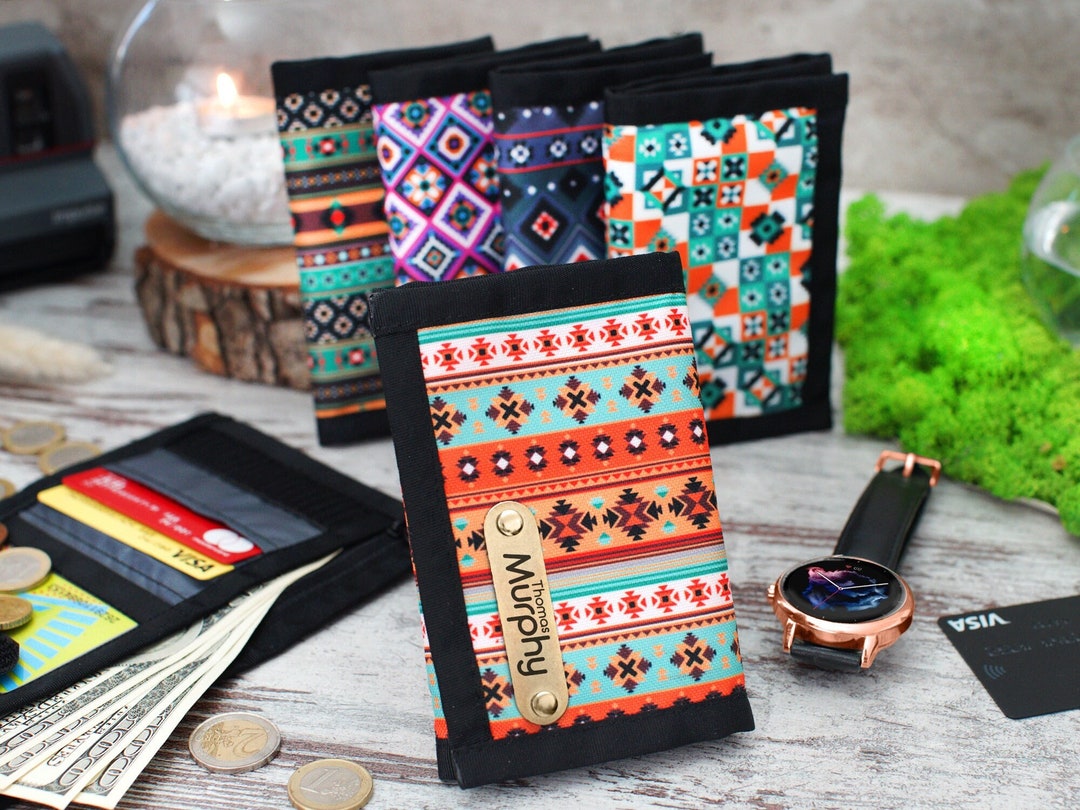 Custom Travel Wallet, Womens Slim Fabric Wallet, Small Wallet With Coin ...