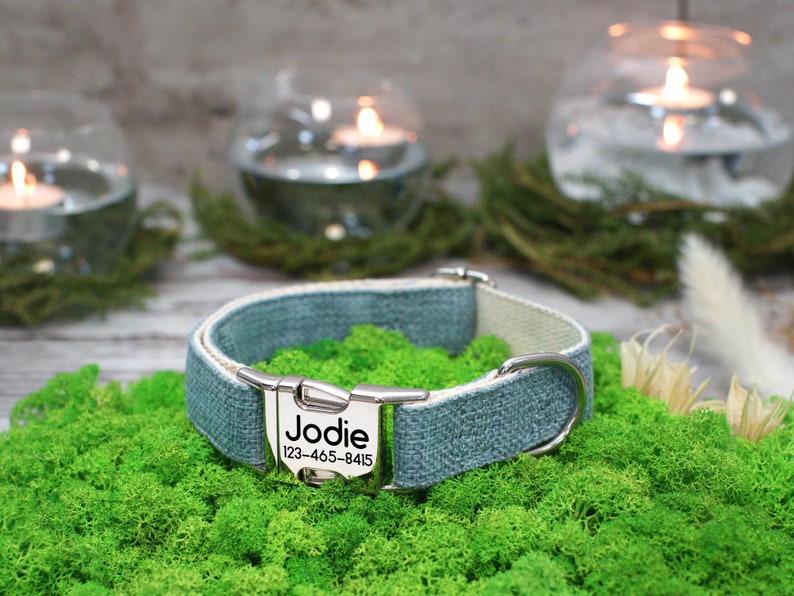 Dog Collar Personalized Engraved Dog Collar With Metal - Etsy