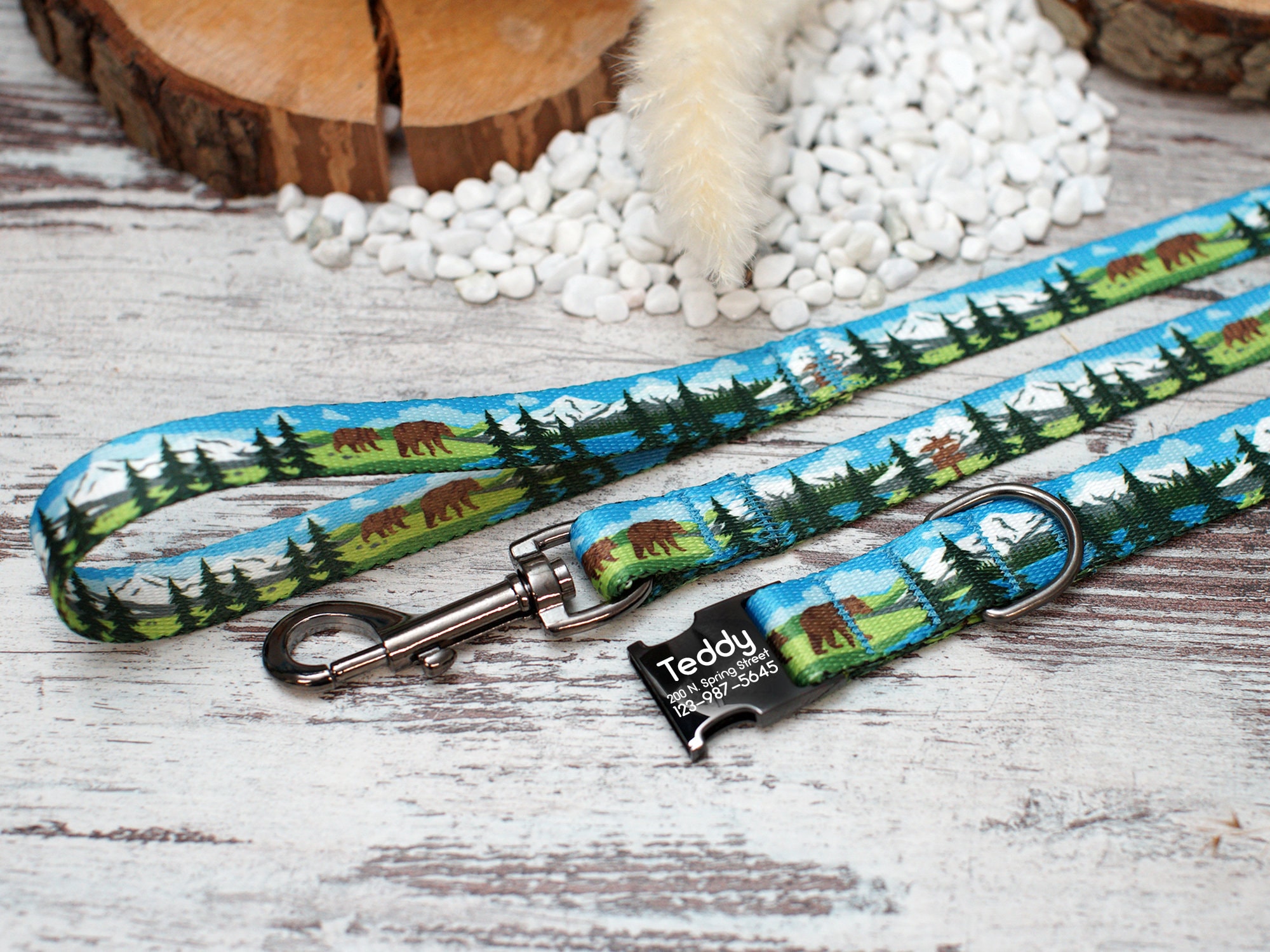 Personalized Nature Dog Leash, Pattern Designer Dog Leash, Print Pet ...