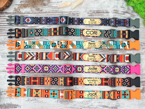 Personalized Dog Collar 7 Different Pattern Available - Etsy