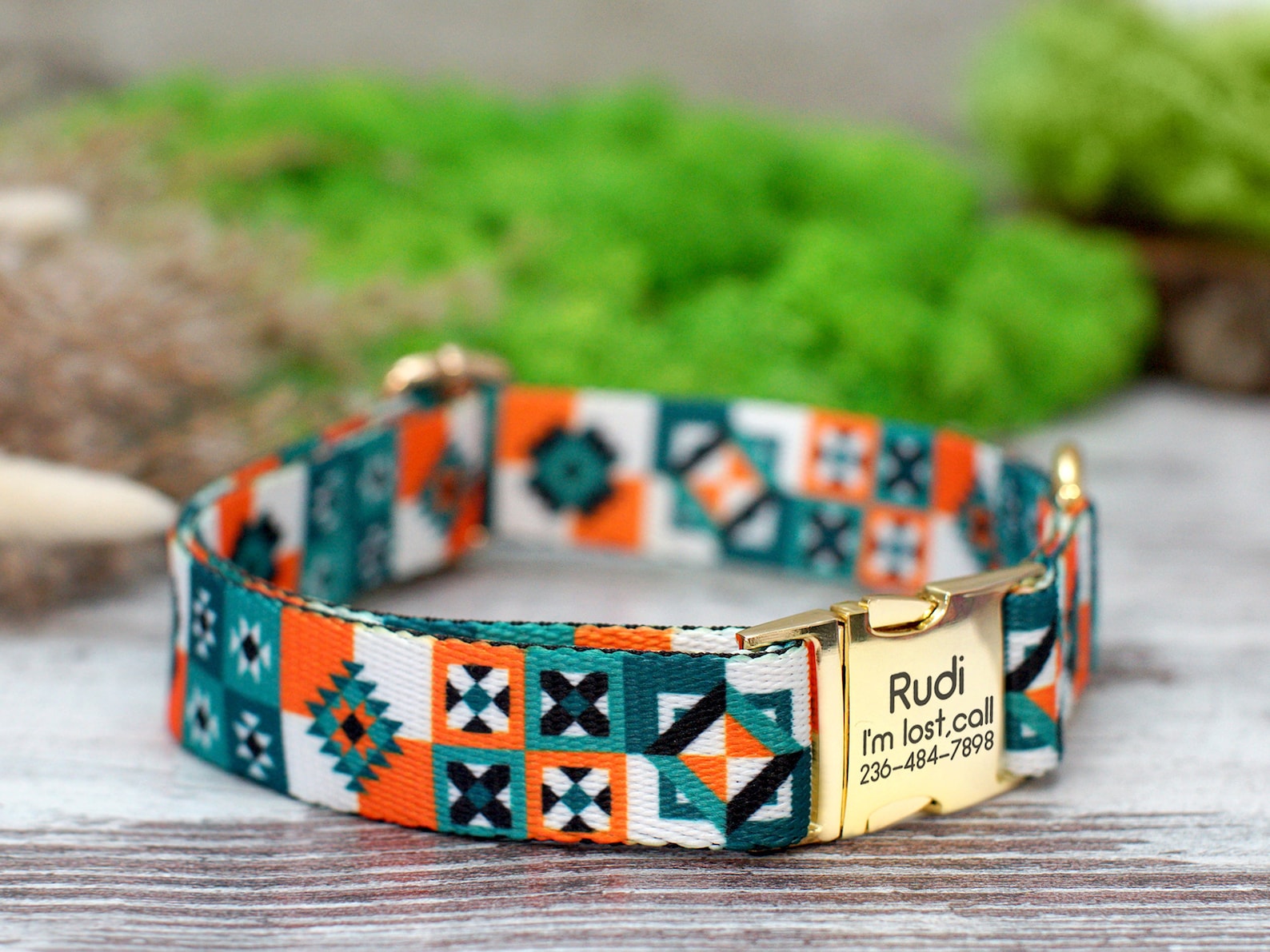 Personalized Dog Collar Pattern, Aztec Dog Collar Engraved, Southwest ...