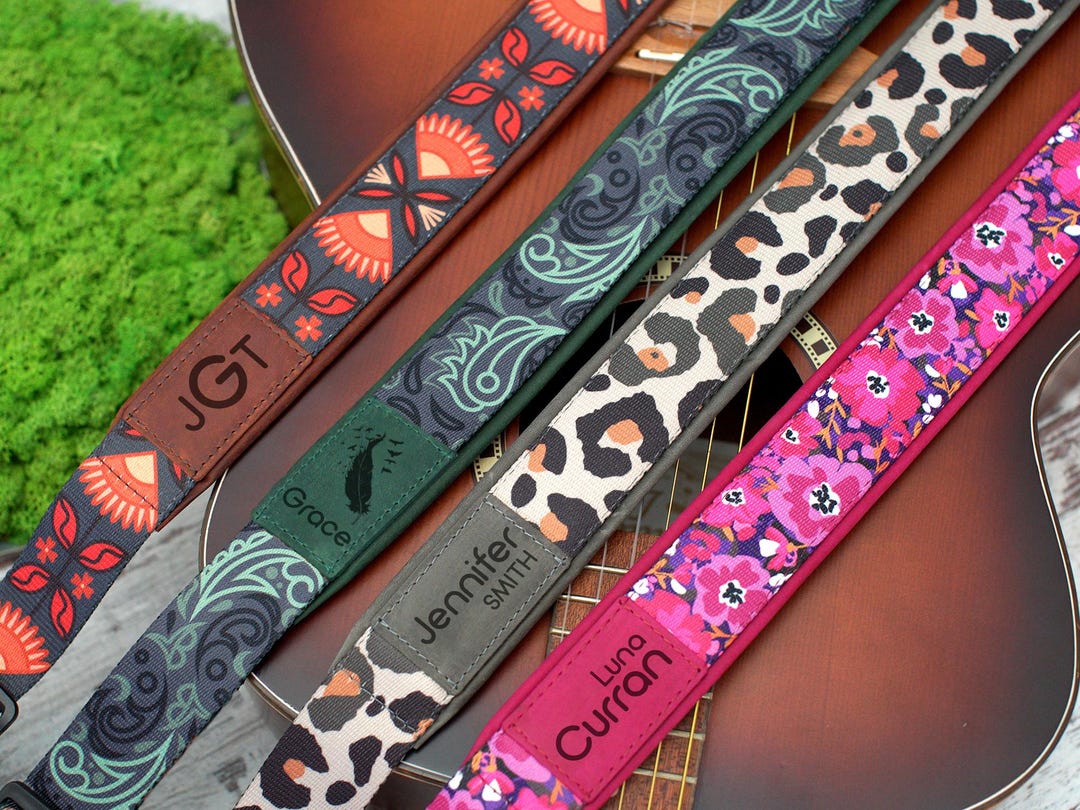Custom Guitar Strap, Personalized Leather Guitar Strap - 6 Unique ...