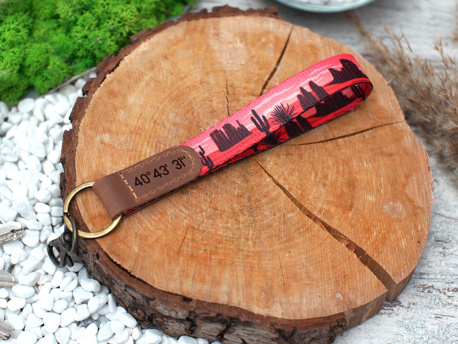 Personalized Wristlet Keychain Nature Pattern Key Fob Custom - Etsy