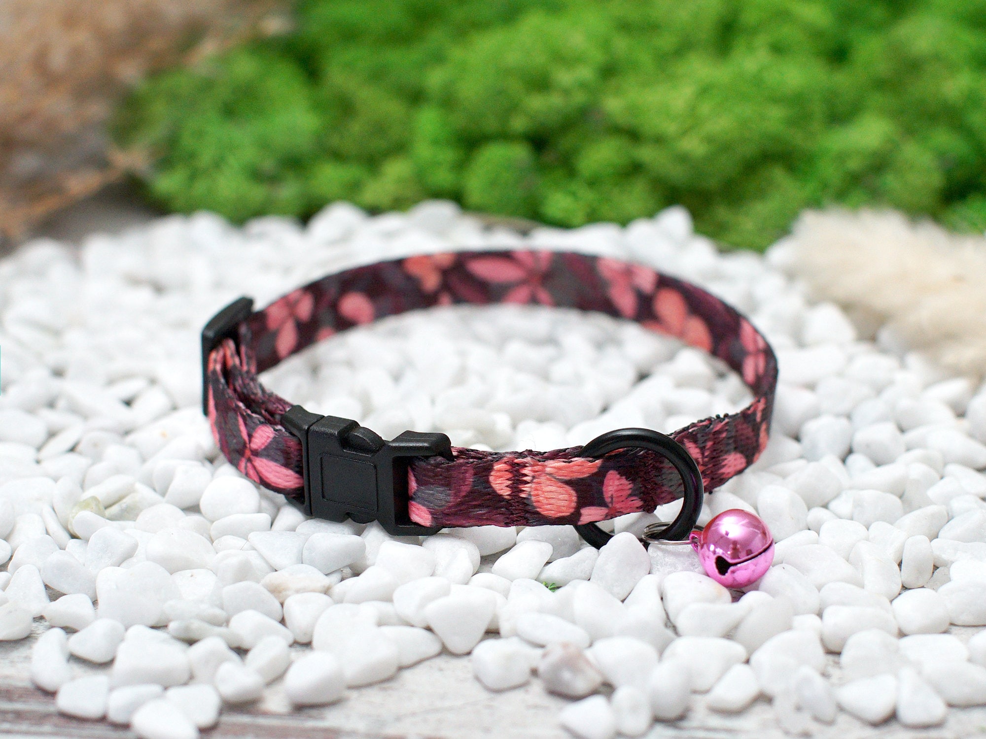 Breakaway Cat Collar - 4 Floral Prints, Personalized Pet Collars With ...