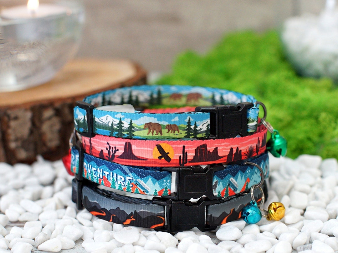 Personalized Cat Collar, Pattern Cat Collar With Bell, Breakaway Cat ...