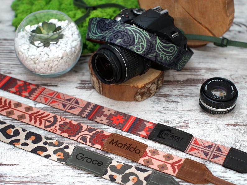 Personalized Camera Strap With Engraved Leather Part, Custom Camera ...