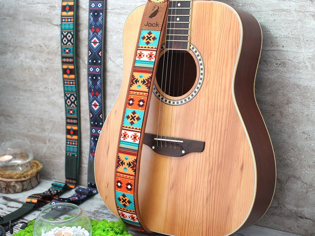 Custom Guitar Strap Leather, Personalized Guitar Strap Acoustic ...