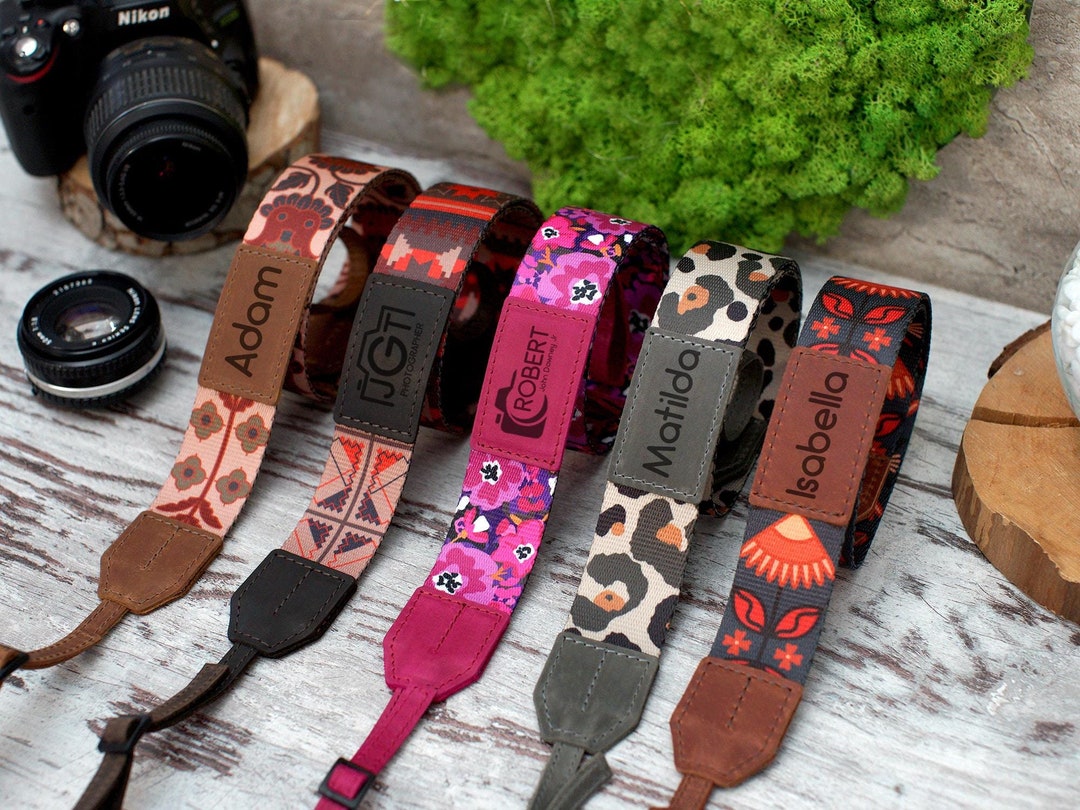 Personalized Camera Strap With Engraved Leather Part, Custom Camera ...