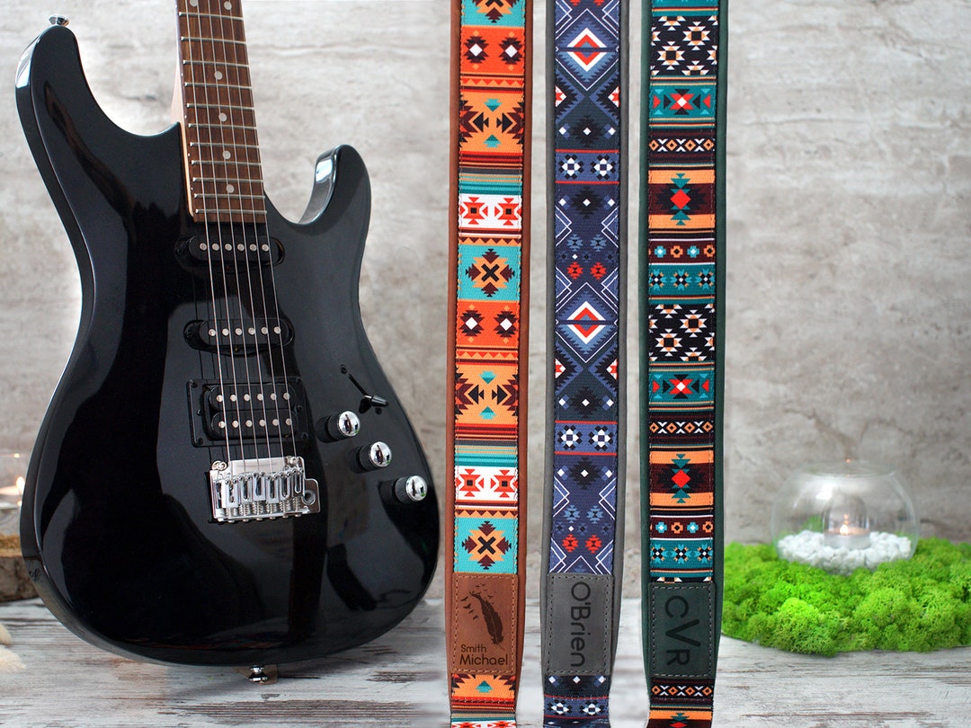 Guitar Strap Pattern, Leather Guitar Strap, Personalized Guitar Strap ...