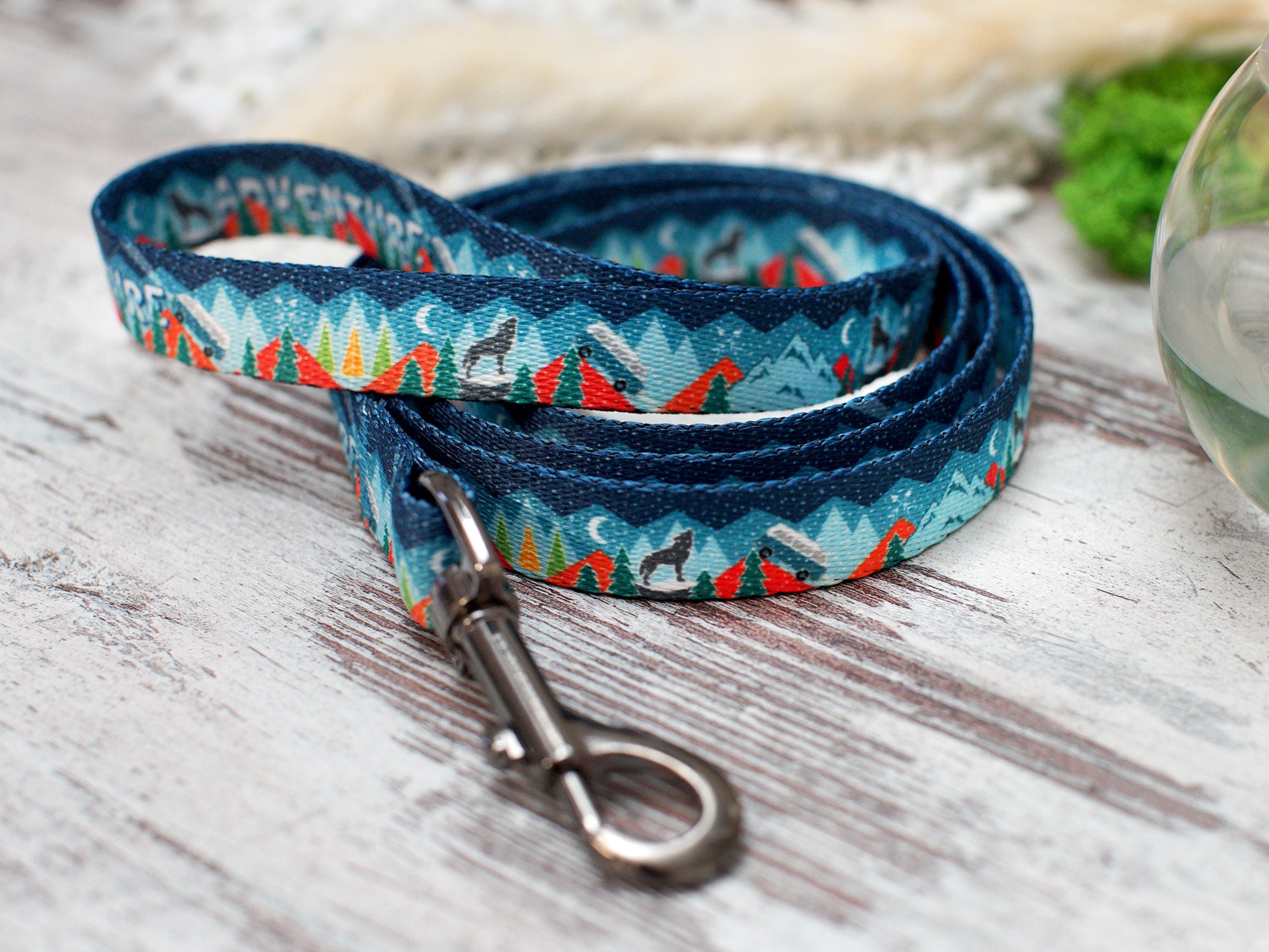 Personalized Nature Dog Leash, Pattern Designer Dog Leash, Print Pet ...