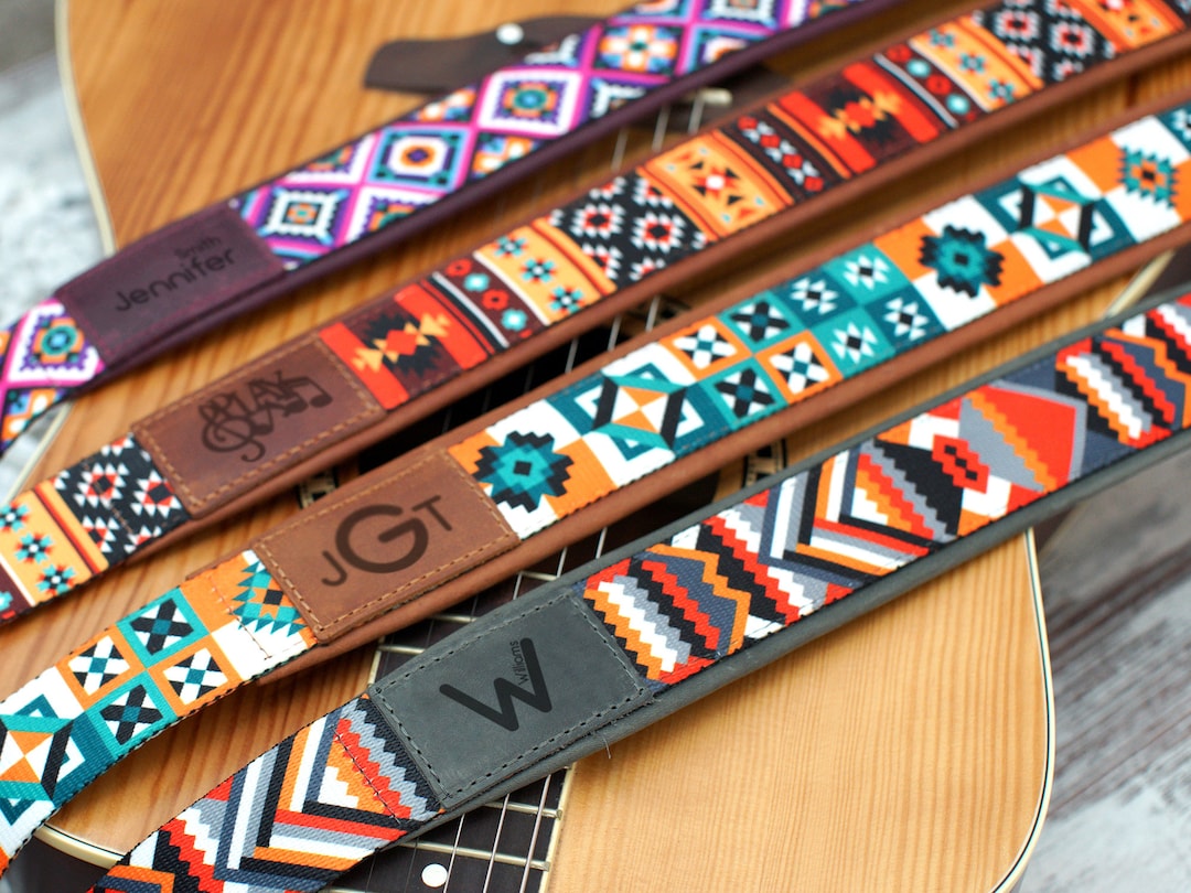 Personalized Guitar Strap - 4 Different Pattern Available, Custom ...