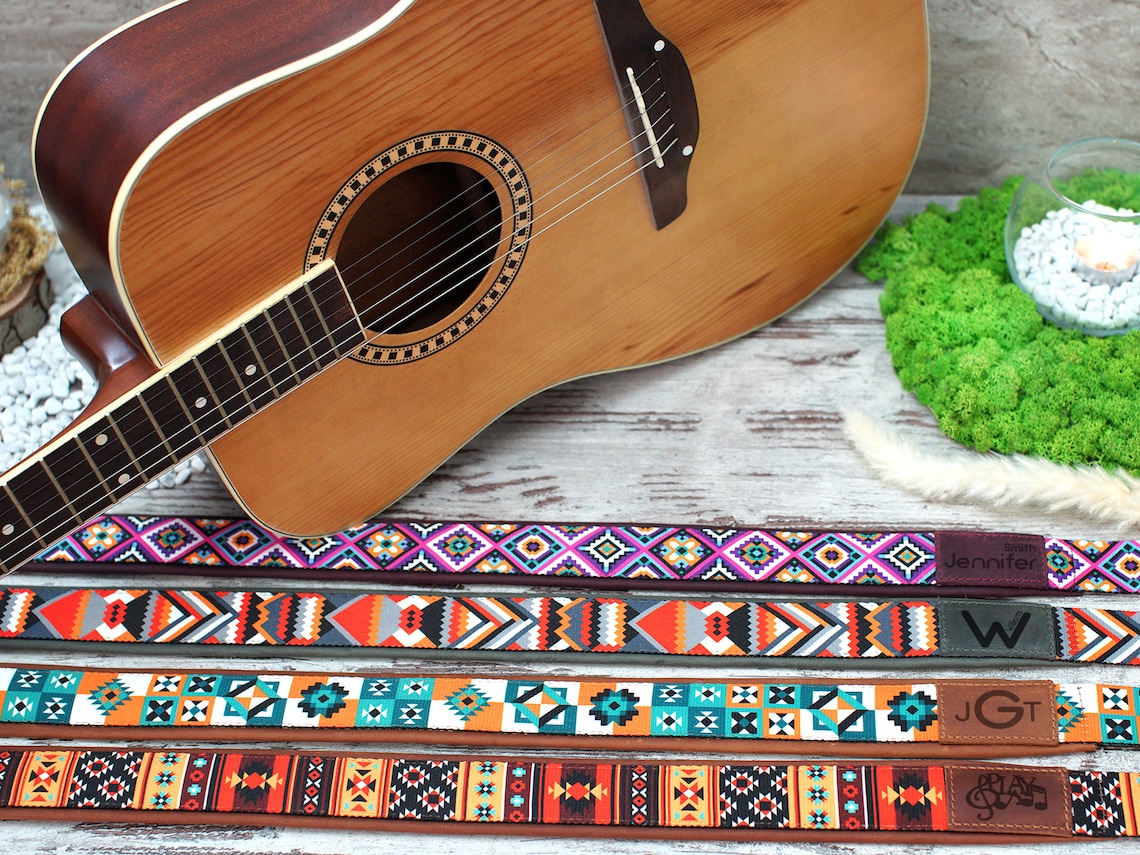 Personalized Guitar Strap 4 Different Pattern Available - Etsy