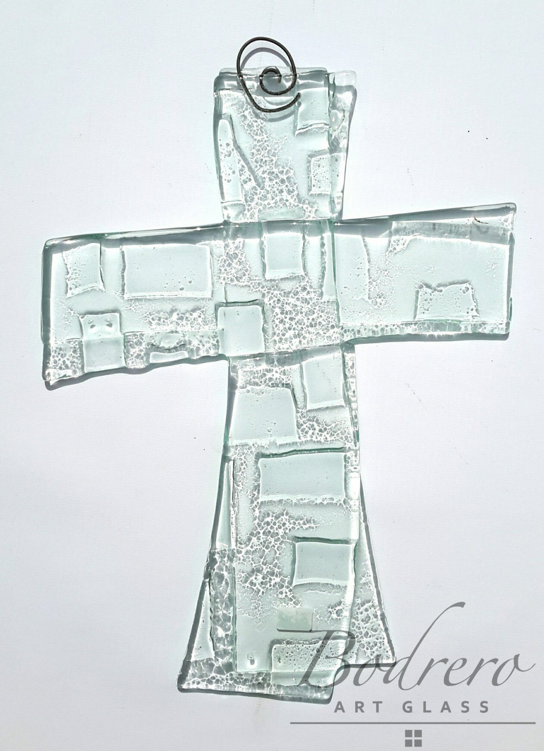 Sacred Art. Crucifix in Transparent Glass, Made With the Technique of ...