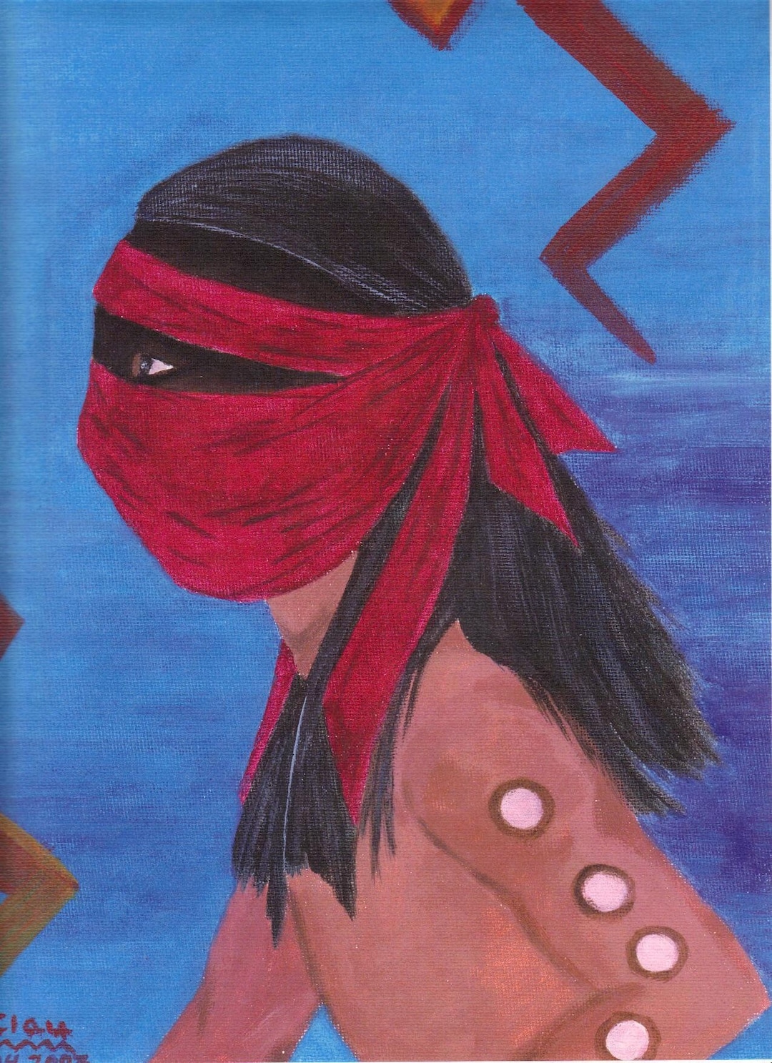 Apache Dancer Acrylic/ Southwest Art/ Apache Dancer Artwork/ Acrylic on ...