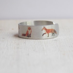Fox Ring, Red Fox, Silver Fox, Wildlife Jewelry, Adjustable, Foxes Ring ...