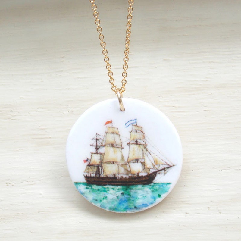 Ship Necklace - Etsy