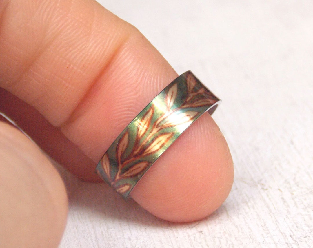 Gold Leaf Ring, Gold Vine, Green and Gold Ring, Fall Ring, Autumn Ring ...
