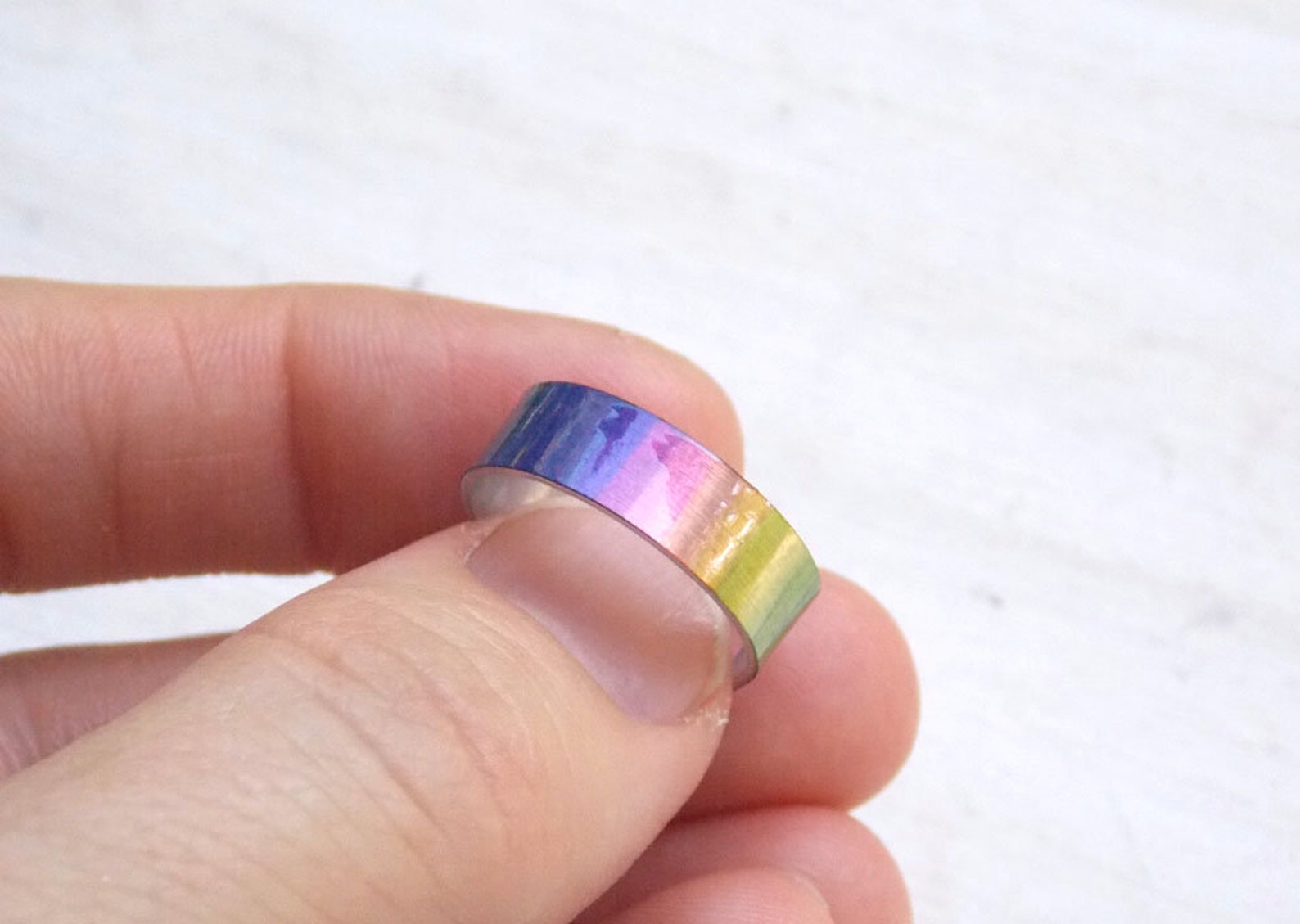 Iridescent Ring Multicolored Ring Fairy Ring Rainbow Color | Etsy