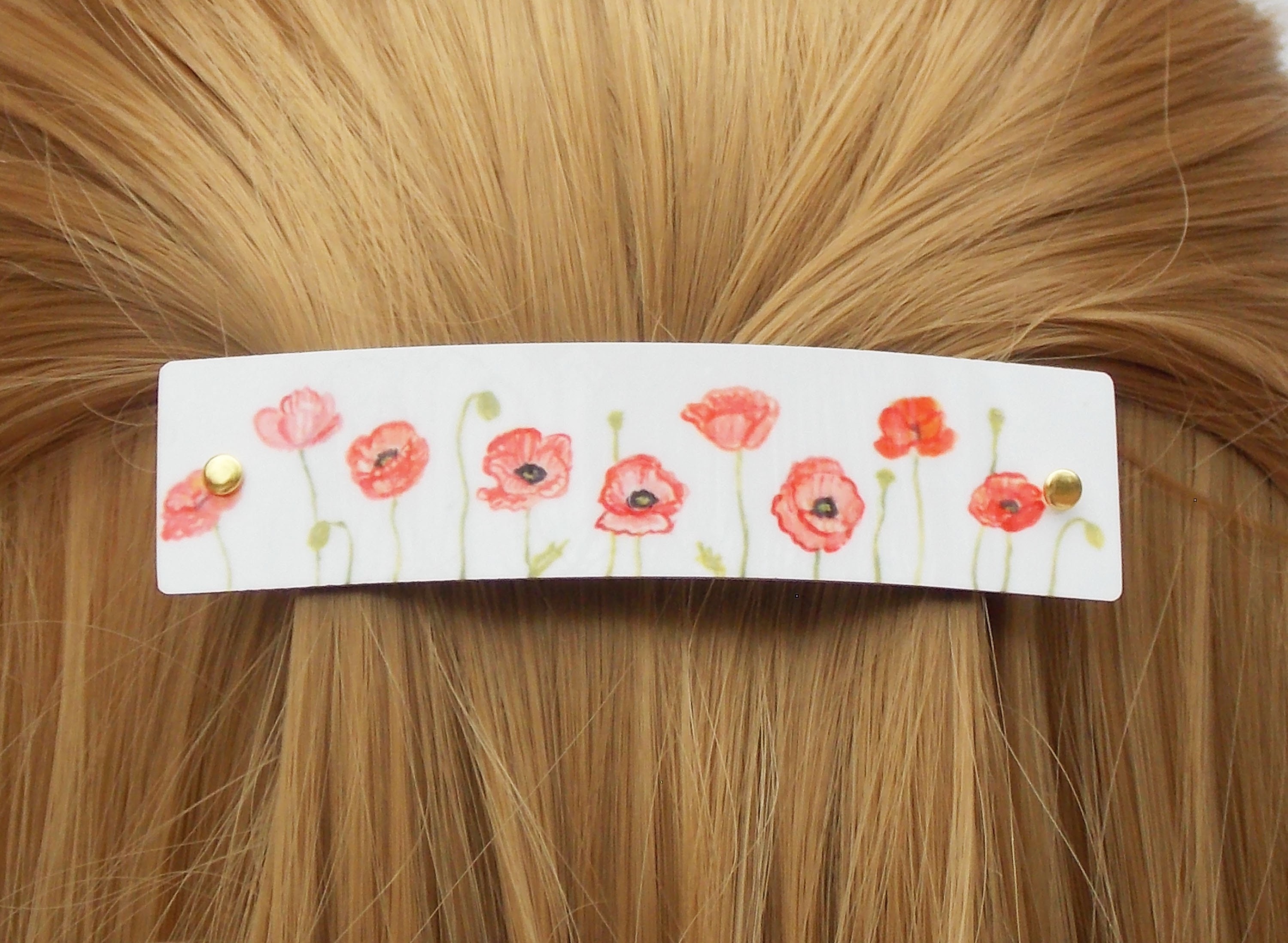 Poppies Barrette, Poppy French Barrette, Poppy Jewelry, Poppy Hair Clip ...