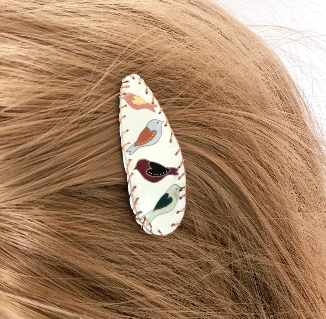 Birds Barrette, Earth Tone Bird Hair Clip, Snap Clip, for Women, Girls ...