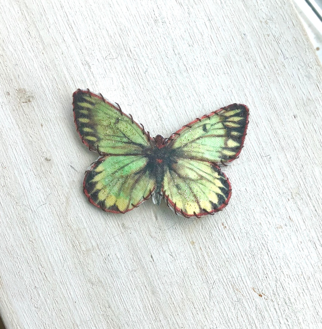 Green Butterfly Hair Clip, Butterfly Snap Clip, Nature Barrette ...