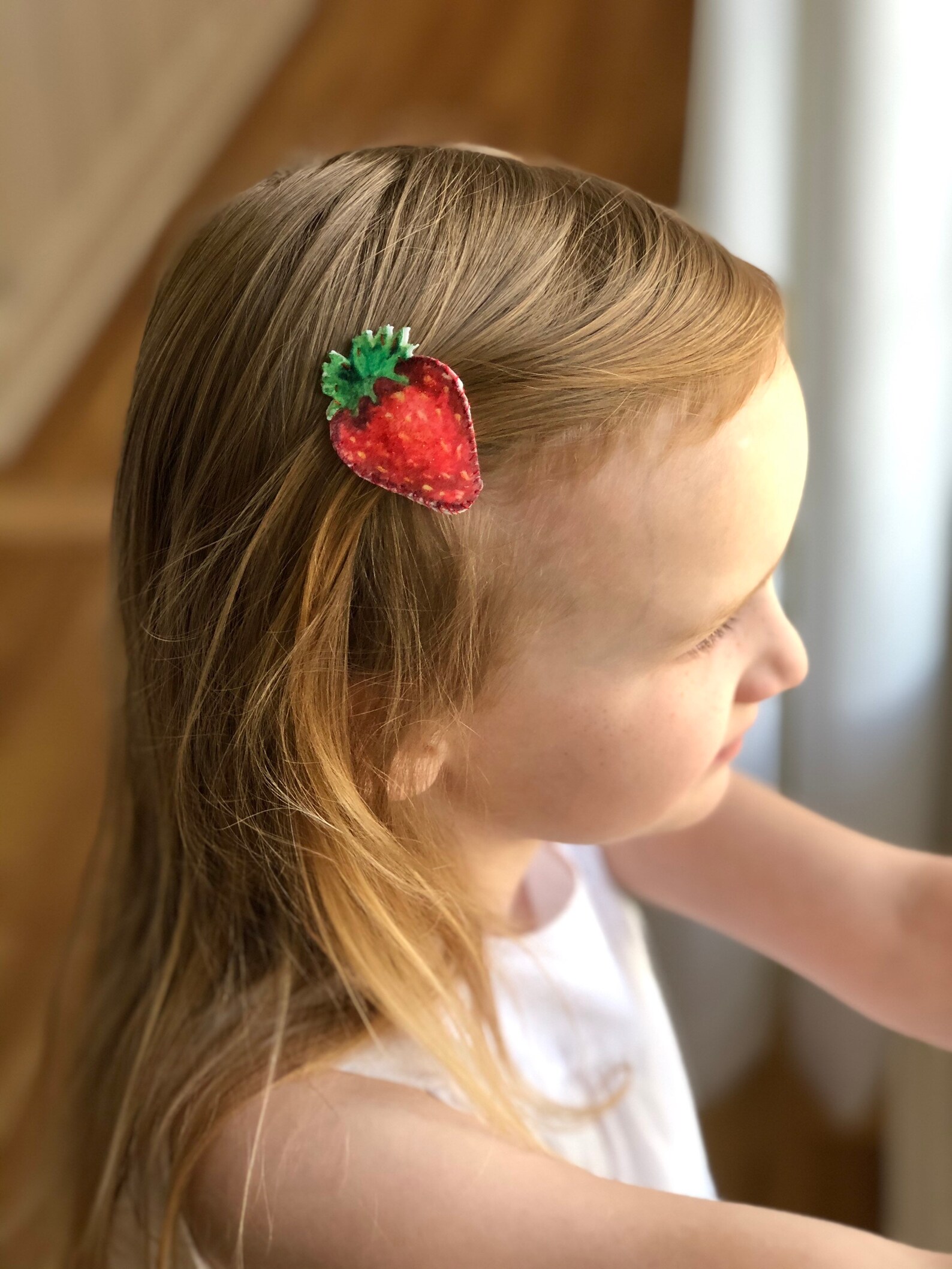 Strawberry snap clip barrette strawberry hair clip for | Etsy