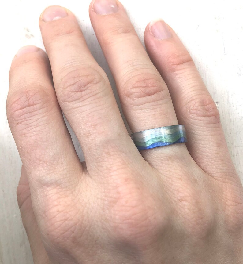 Wave Ring Ocean Ring Ocean Wave Turquoise and Silver Ring | Etsy