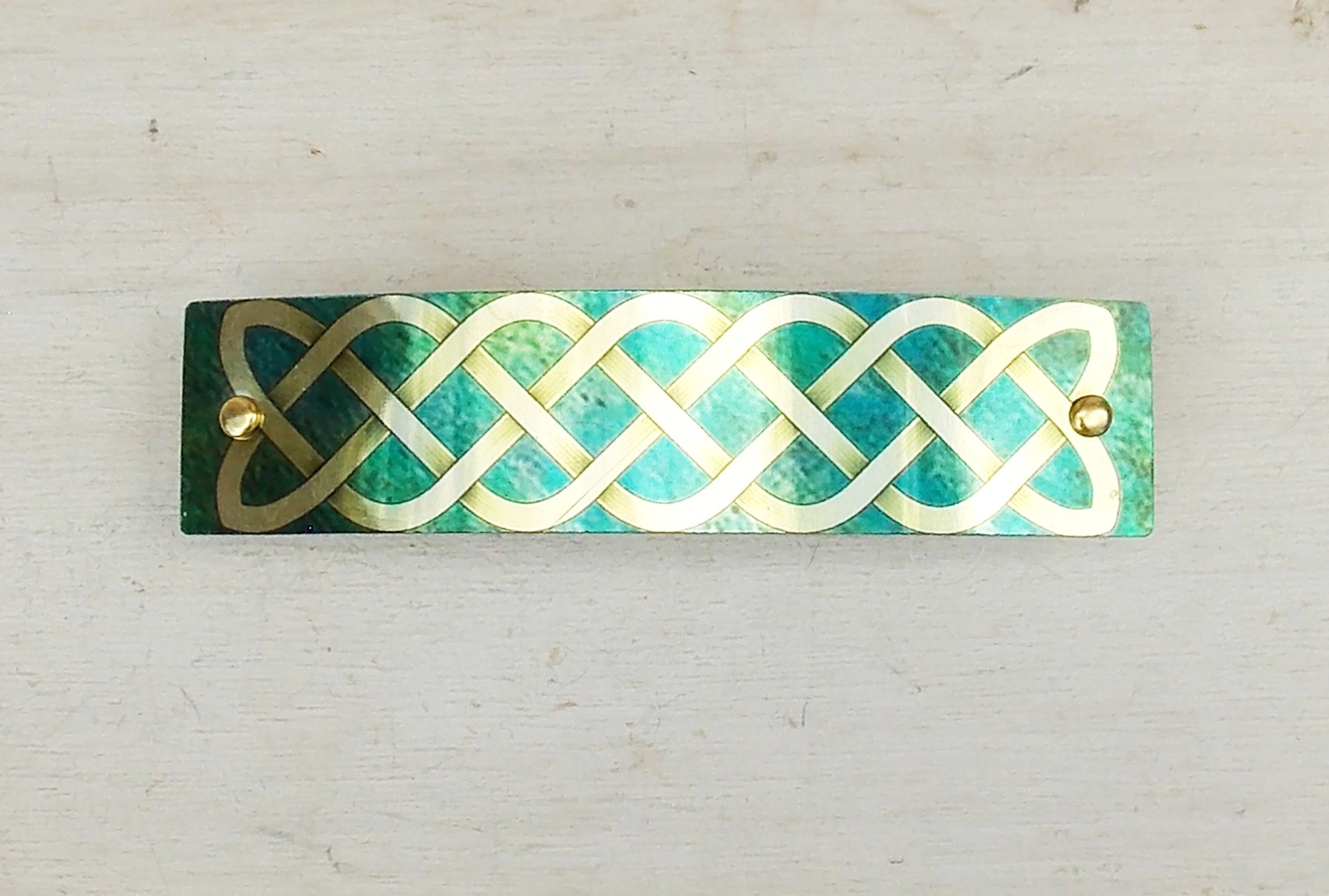 Celtic Knot Barrette French Barrette Celtic Braid Gold and | Etsy