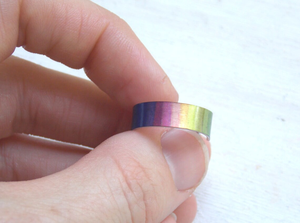 Iridescent Ring Multicolored Ring Fairy Ring Rainbow Color | Etsy