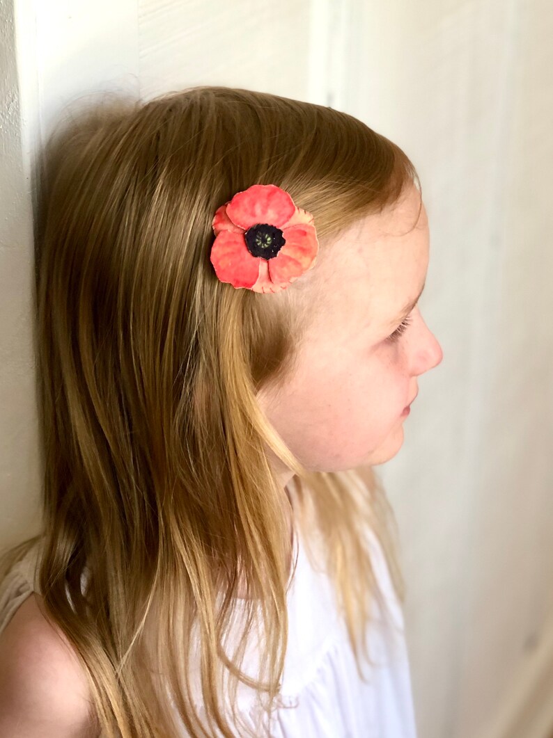 Poppy Flower Snap Clip Hair Clip Barrette for Women Girls | Etsy