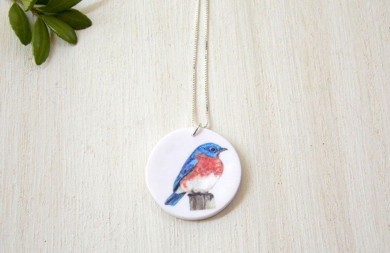 Bluebird Necklace Bluebird Pendant Bird Necklace Bird - Etsy