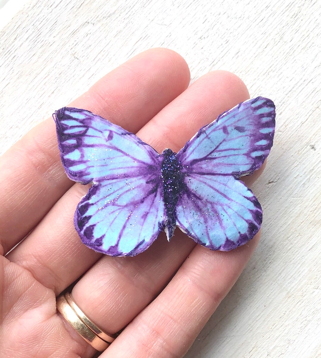 Purple Butterfly Hair Clip, Lavender Butterfly Snap Clip Barrette, for ...